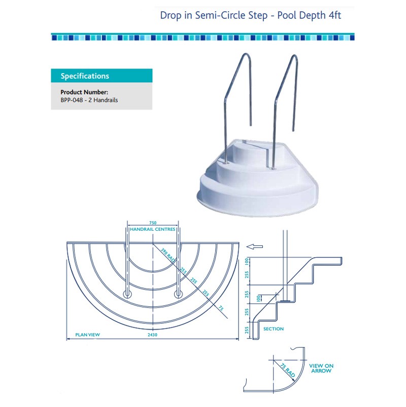 Retro Fit Drop-In Semi-Circular Step Units